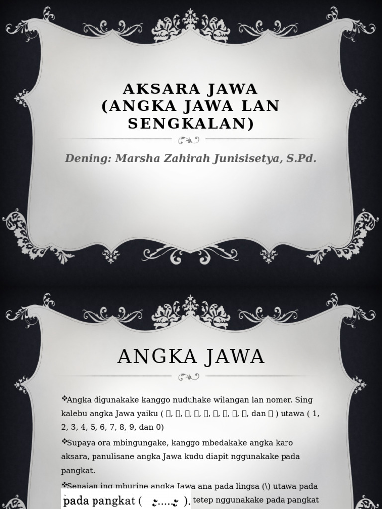 Aksara Angka Lan Sengkalan | PDF
