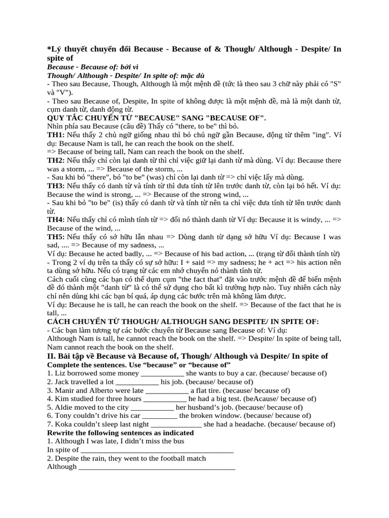 Because, Although | PDF