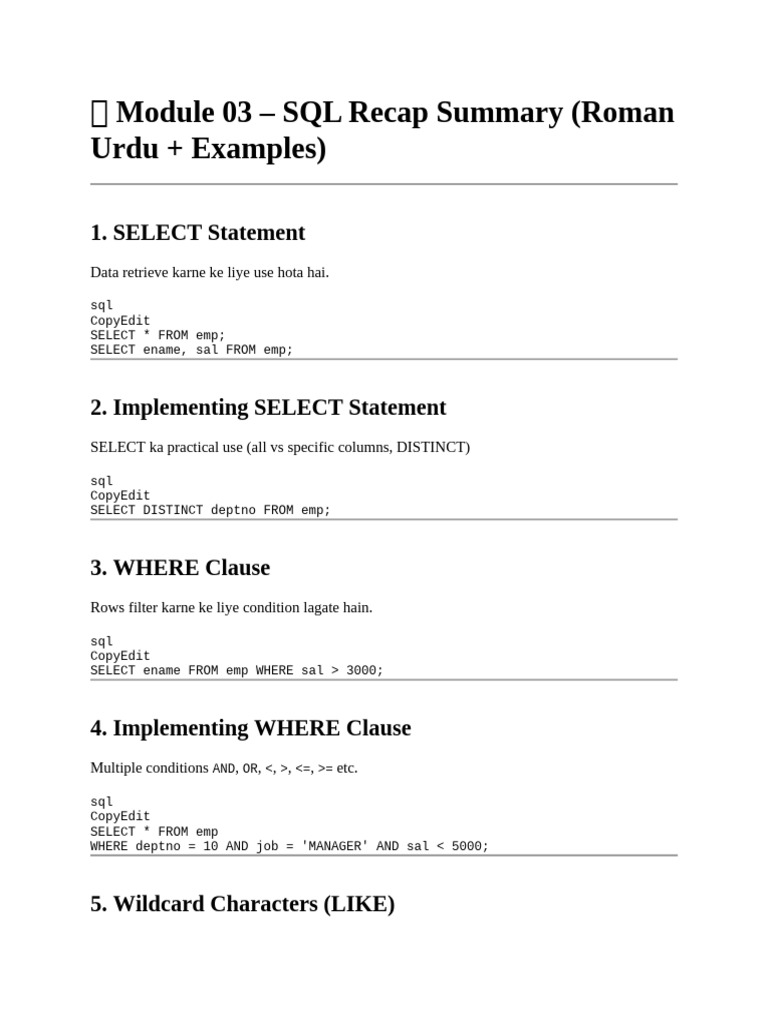 Cs405 Recap | PDF | Pl/Sql | Computer Programming