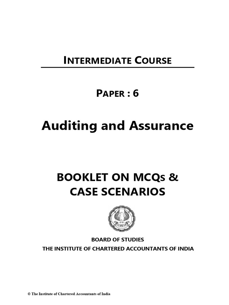 Audit MCQ Booklet - 1-150 | PDF | Audit | Auditor's Report