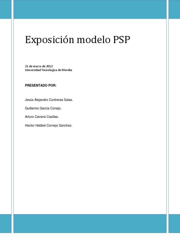Exposición sobre el Modelo PSP | PDF | Proceso de desarrollo de ...