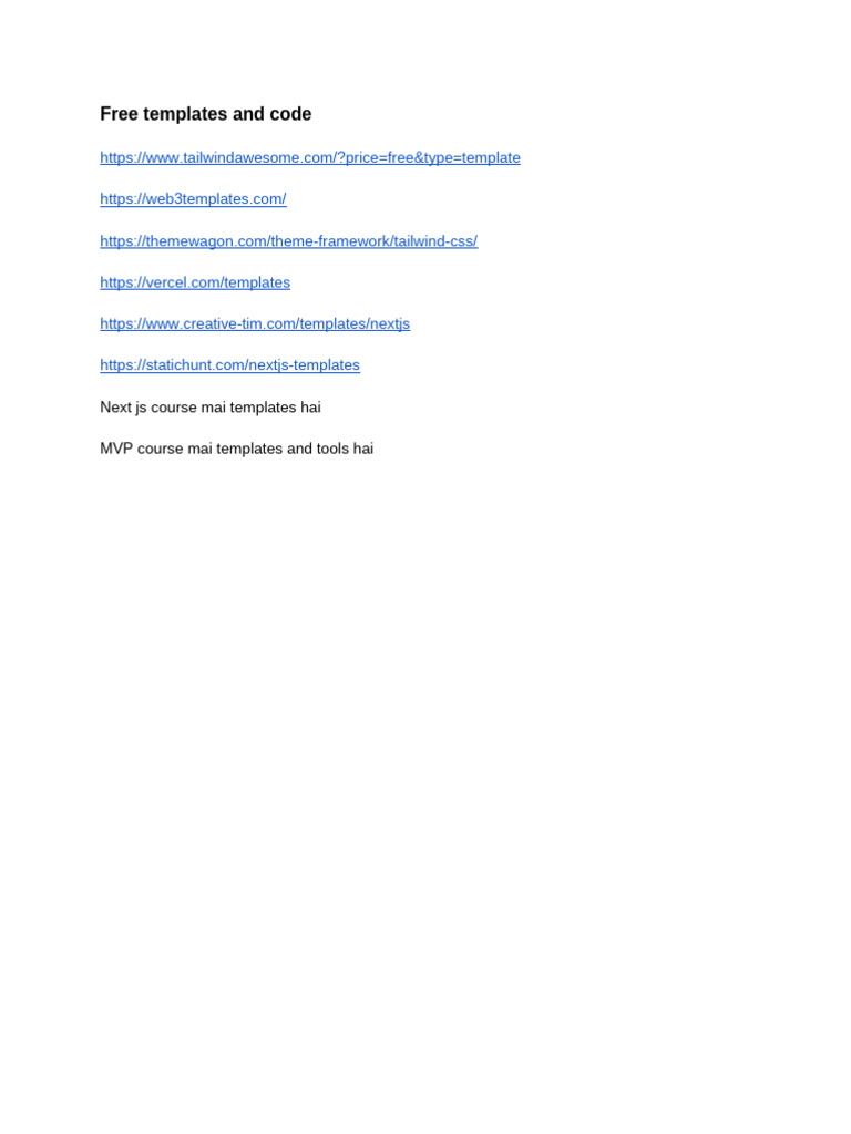 Free Templates and Tools for Next.js | PDF