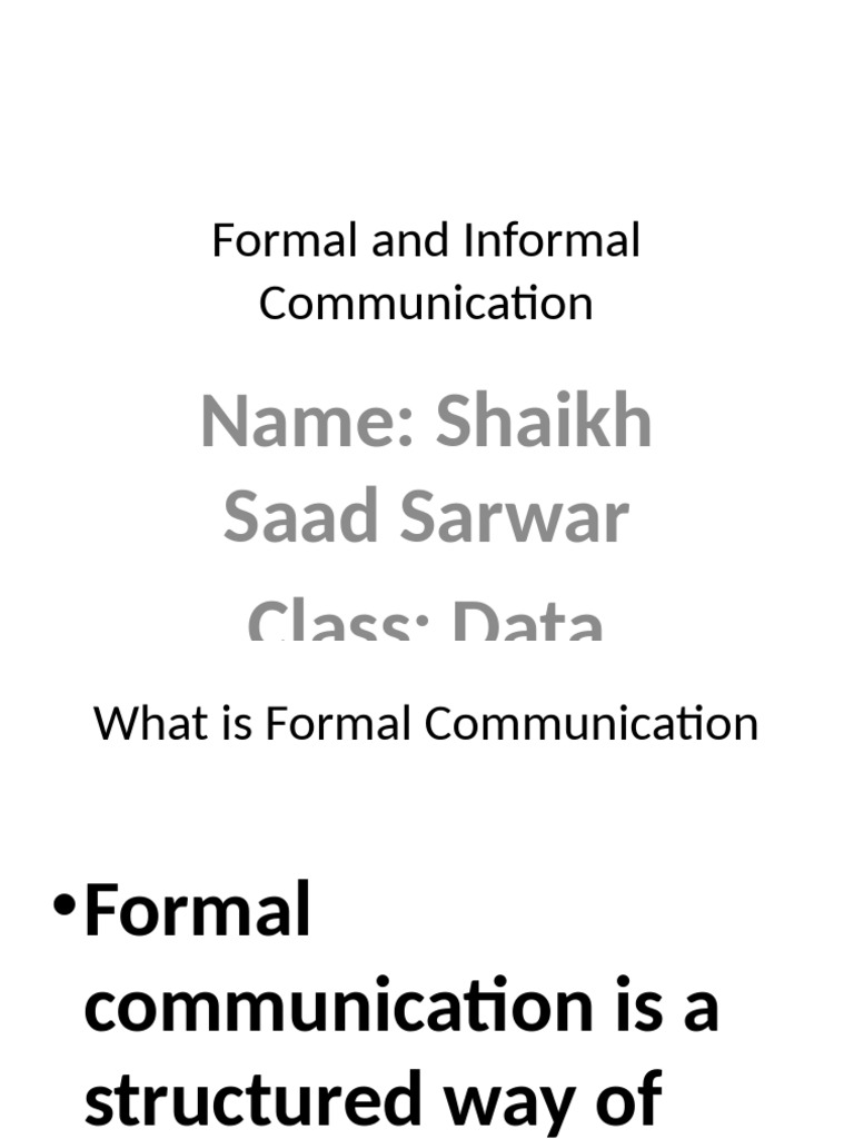Formal Informal Communication Explained Font67 | PDF