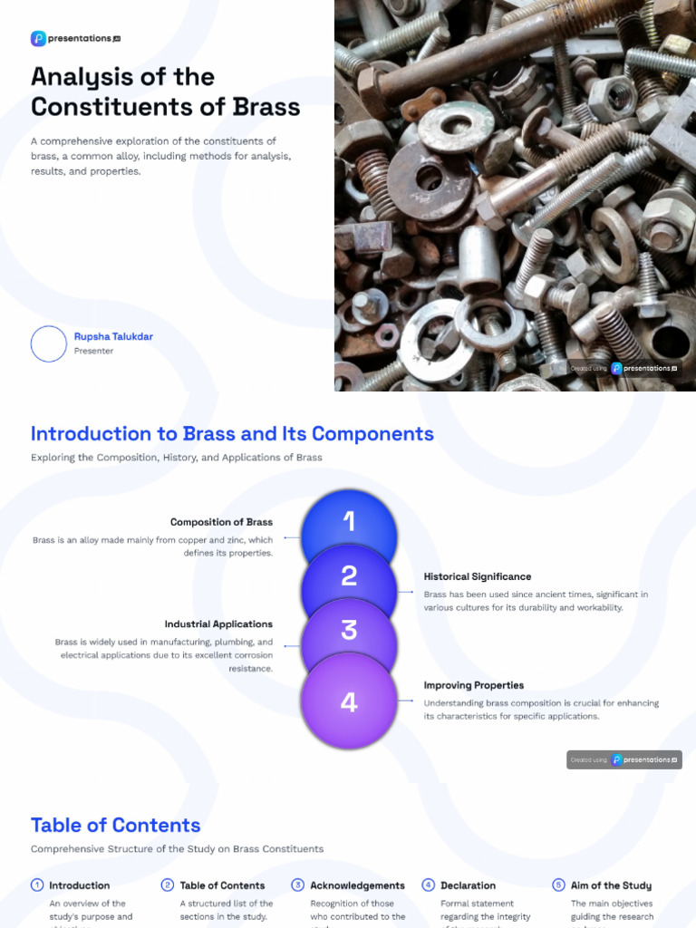 Chemistry Project On Brass Alloy Analysis | PDF
