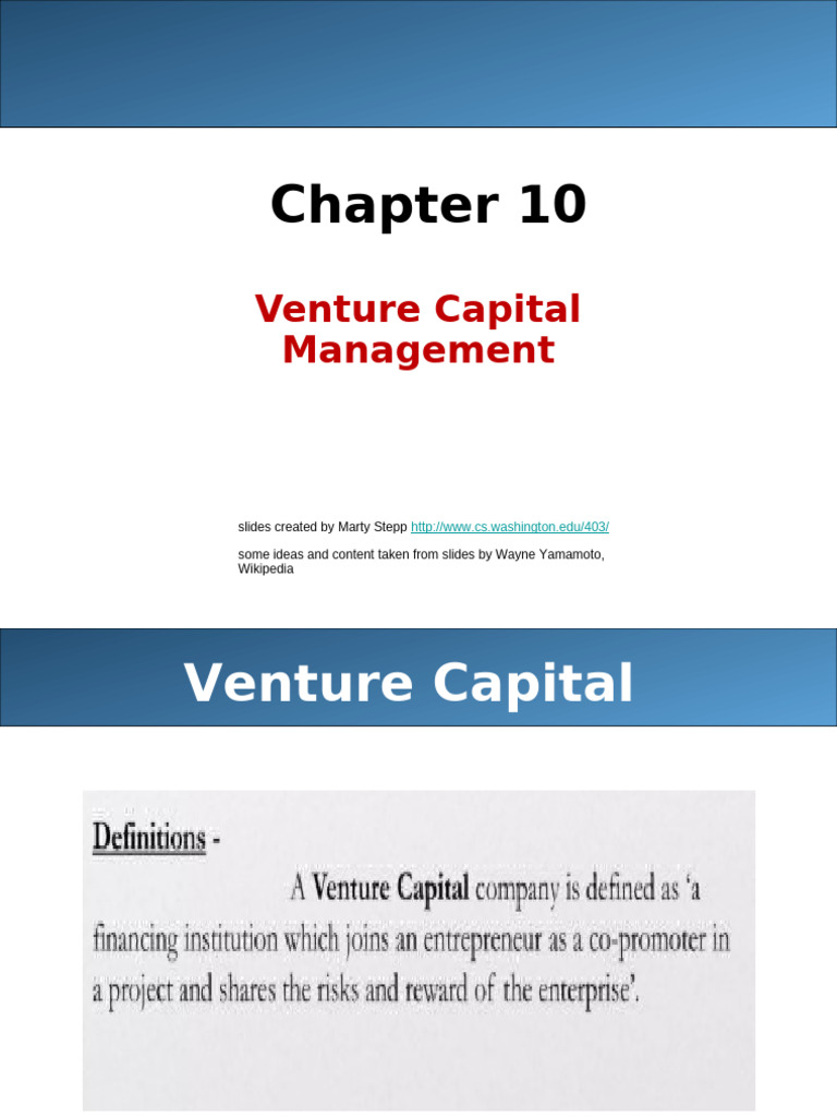 Venture Capital Management for Startups | PDF | Venture Capital ...