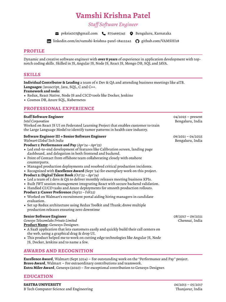 Vamshi Krishna Patel Resume18 | PDF | Software | Computing