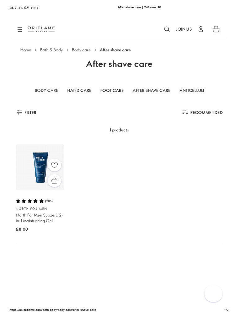 After Shave Care - Oriflame UK | PDF