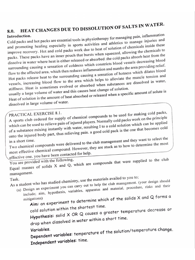 Chemistry Heat Changes Worked On Samples | PDF