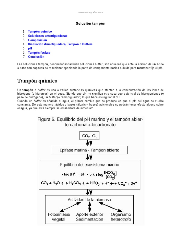 Solucion Tampon | PDF | Ph | Solución tampón