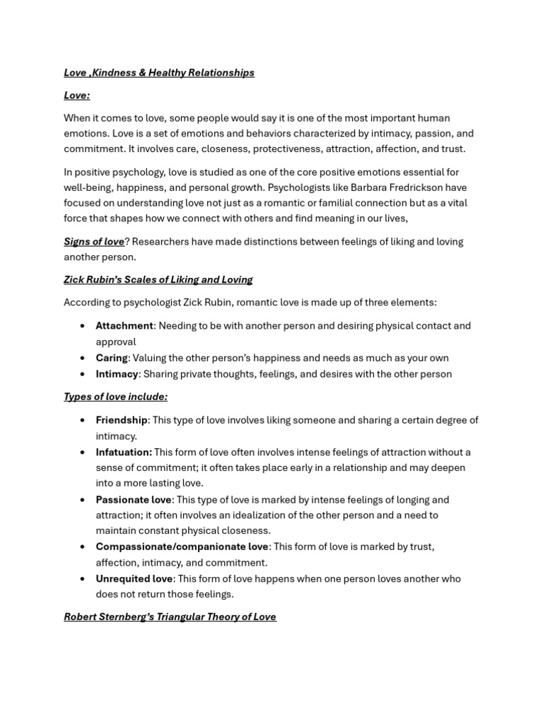 Zick Rubin's Love Theory Explained | PDF | Love | Positive Psychology