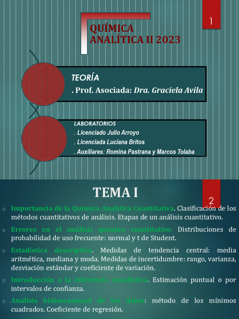 Química Analítica Cuantitativa 2023 | PDF | Exactitud y precisión ...