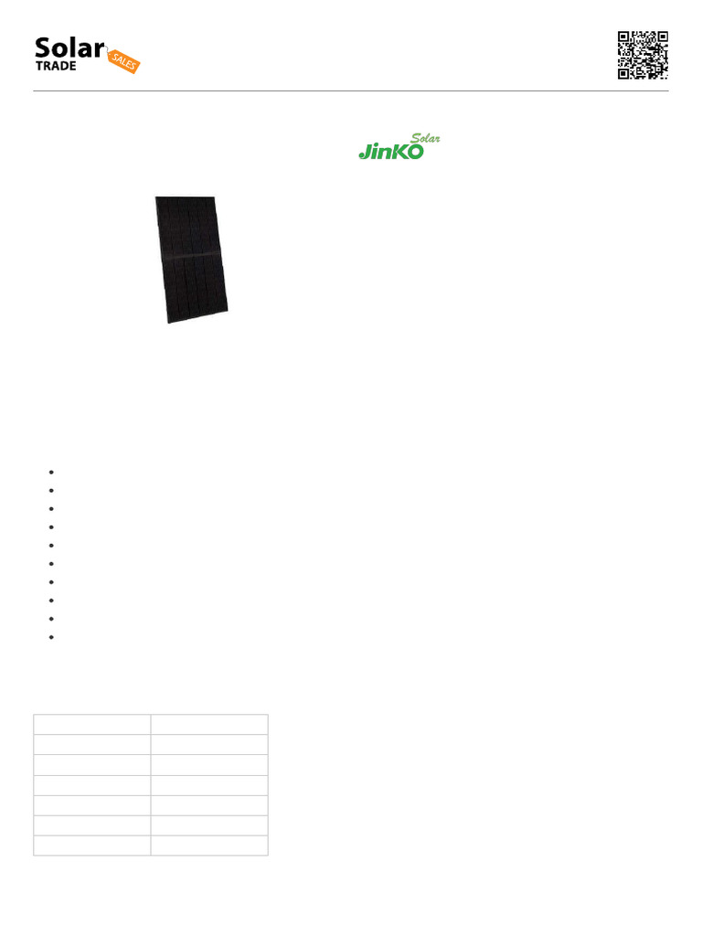 Jinko Tiger Neo 440W N-Type Mono Specs | PDF