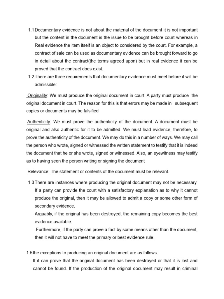 Law of Evidence Prep | PDF | Evidence (Law) | Witness