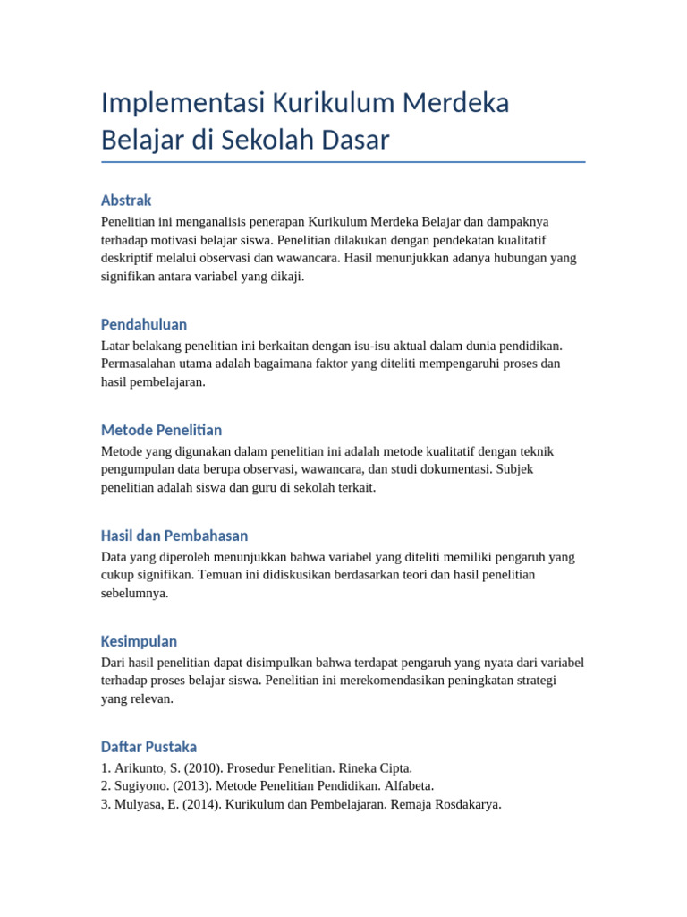 Implementasi Kurikulum Merdeka Belajar Di Sekolah Dasar | PDF