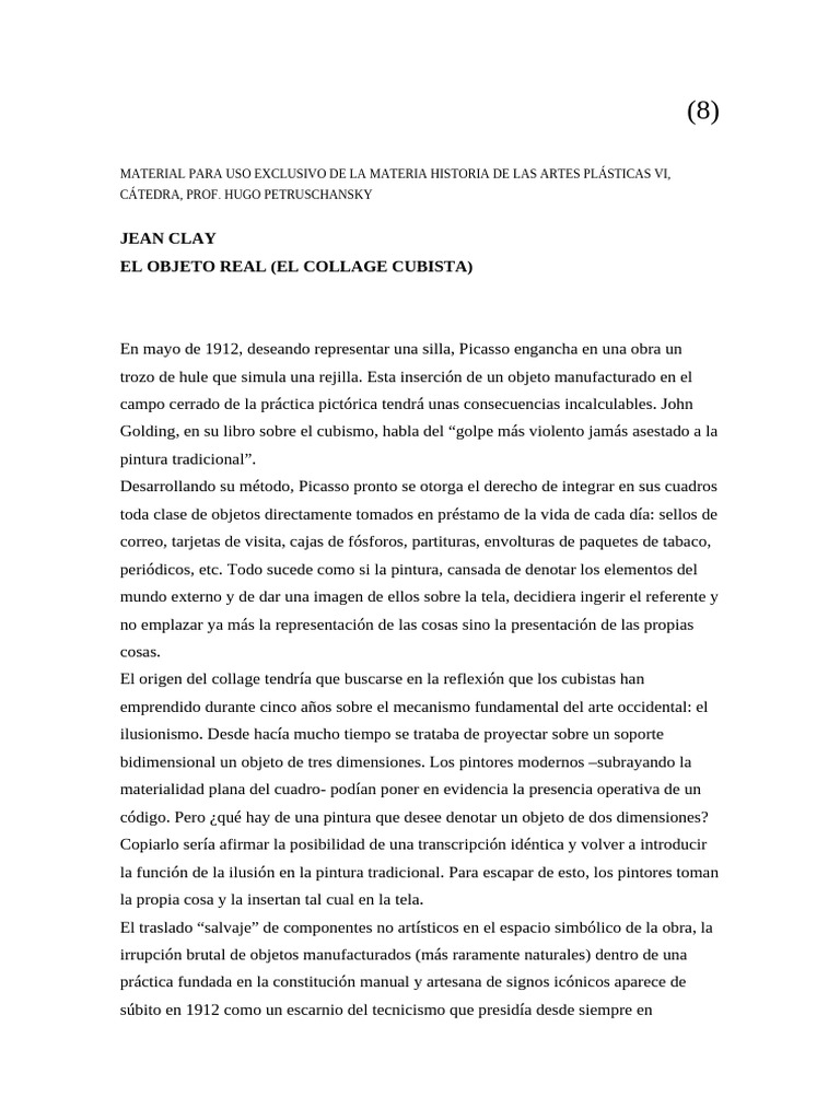 Jean Clay X Collage Cubista | PDF | Cubismo | Collage