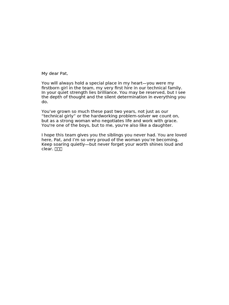 Heartfelt Team Appreciation Letters | PDF