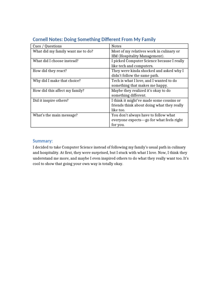 Cornell Notes Different Path | PDF