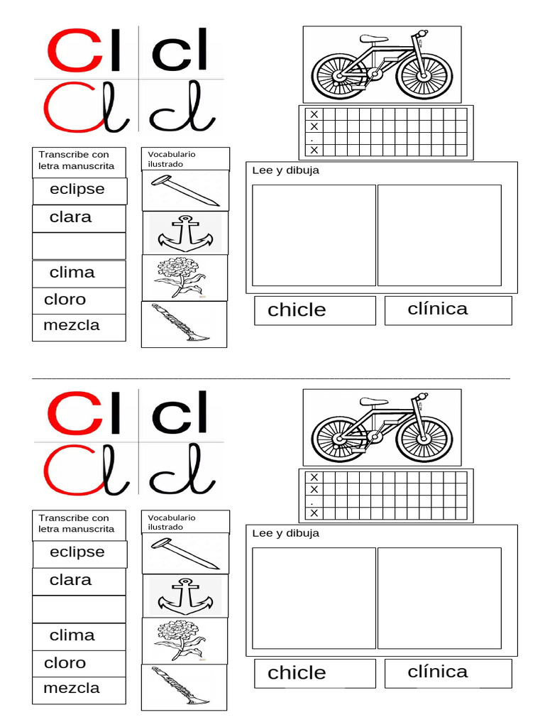 Dibujo de Palabras con CL | PDF