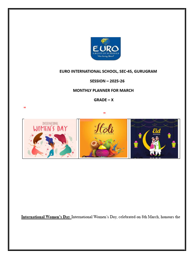 March Planner 10 (2025-2026) | PDF