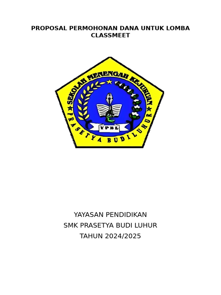 Proposal Permohonan Dana Untuk Lomba Classmeet | PDF