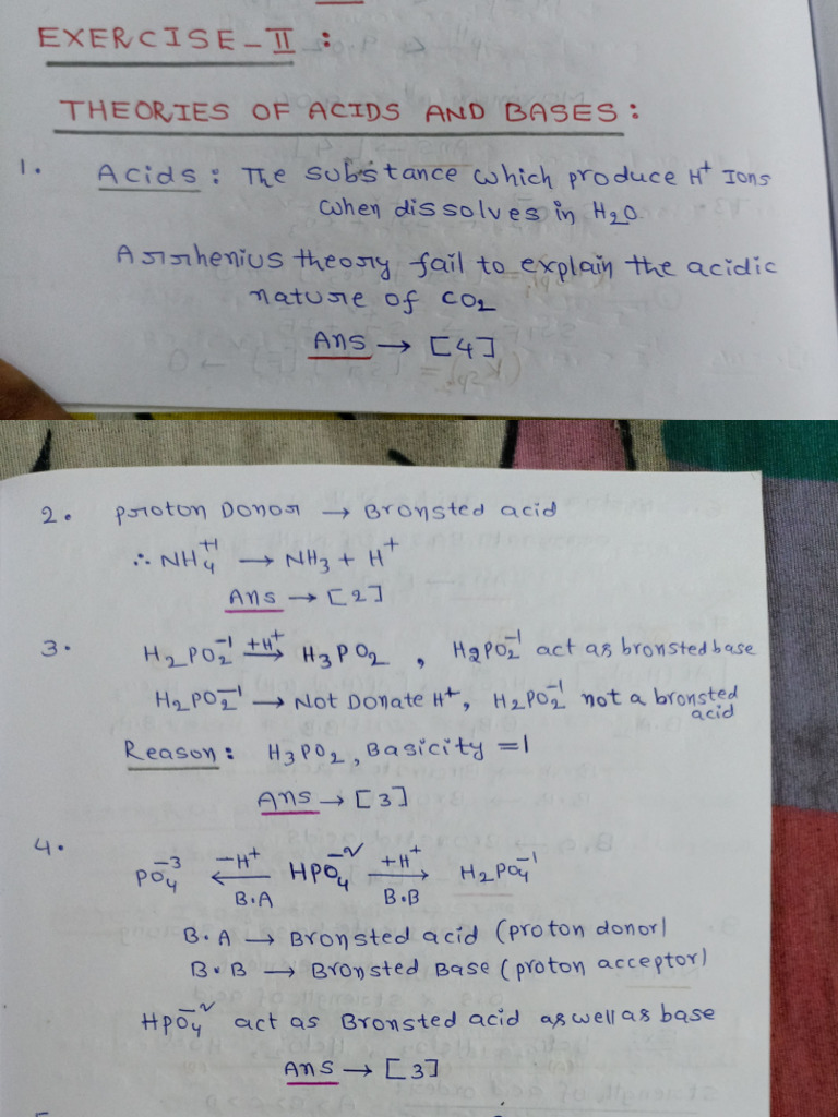 Ionic Equilibrium L-1(Exercise-2) Solution | PDF