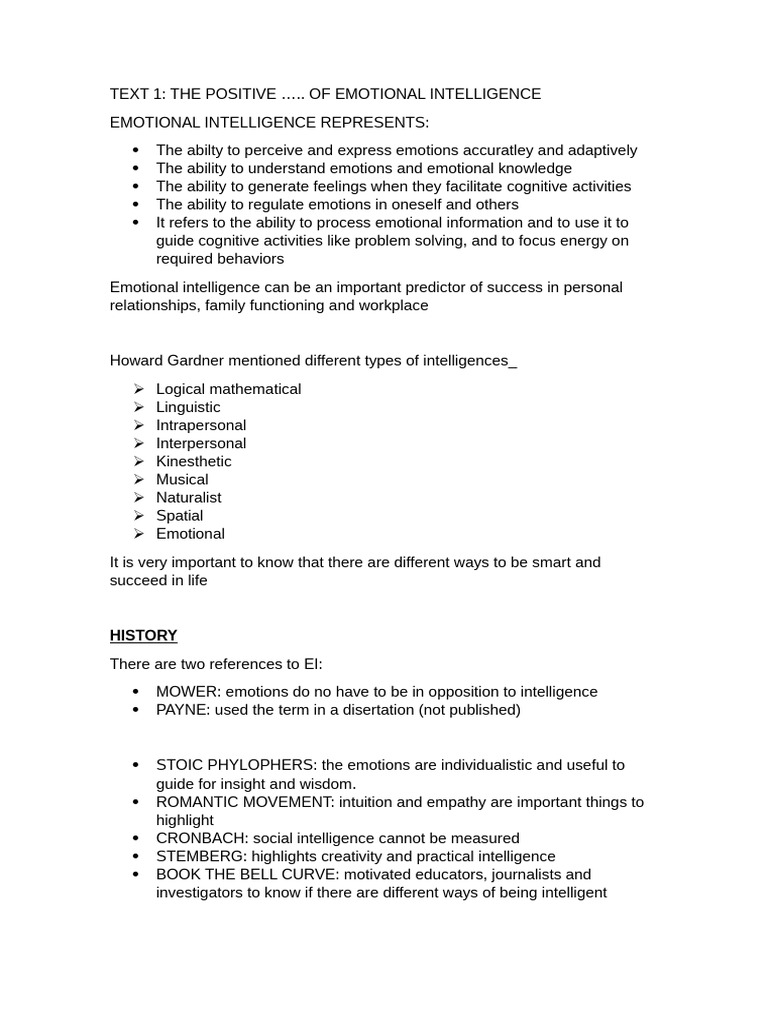 Benefits of Emotional Intelligence | PDF