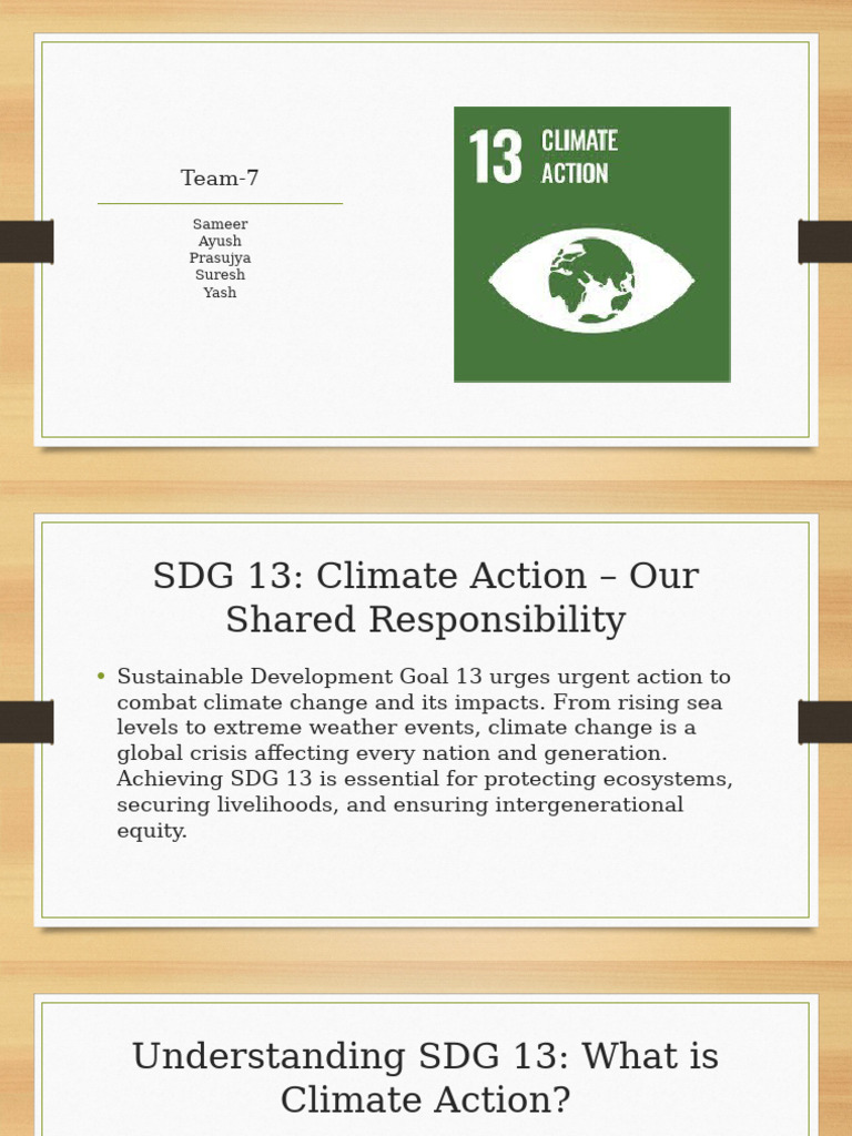 Urgent Action for Climate SDG 13 | PDF | Climate Change | Climate ...