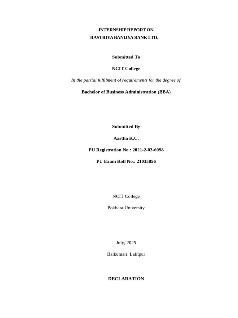 Internship Report Aastha | PDF | Human Resources | Human Resource Management