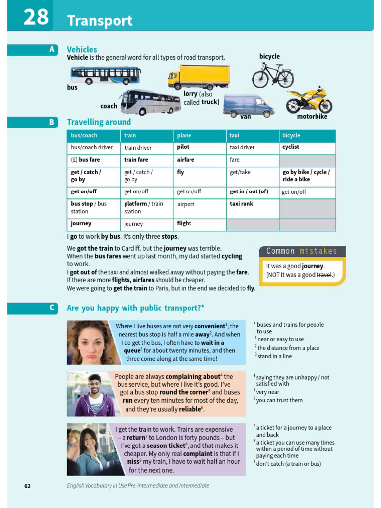Understanding Transport Vocabulary | PDF | Meal | Foods