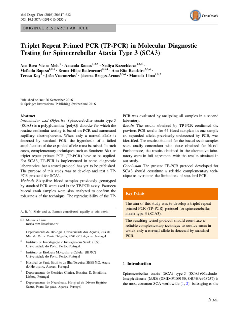 Triplet Repeat Primed PCR (TP-PCR) in Molecular Diagnostic Testing For ...