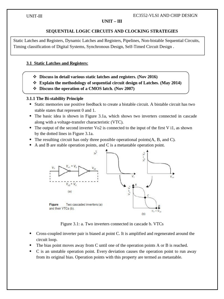 VLSI Sequential Circuits Overview | PDF | Logic Gate | Electricity