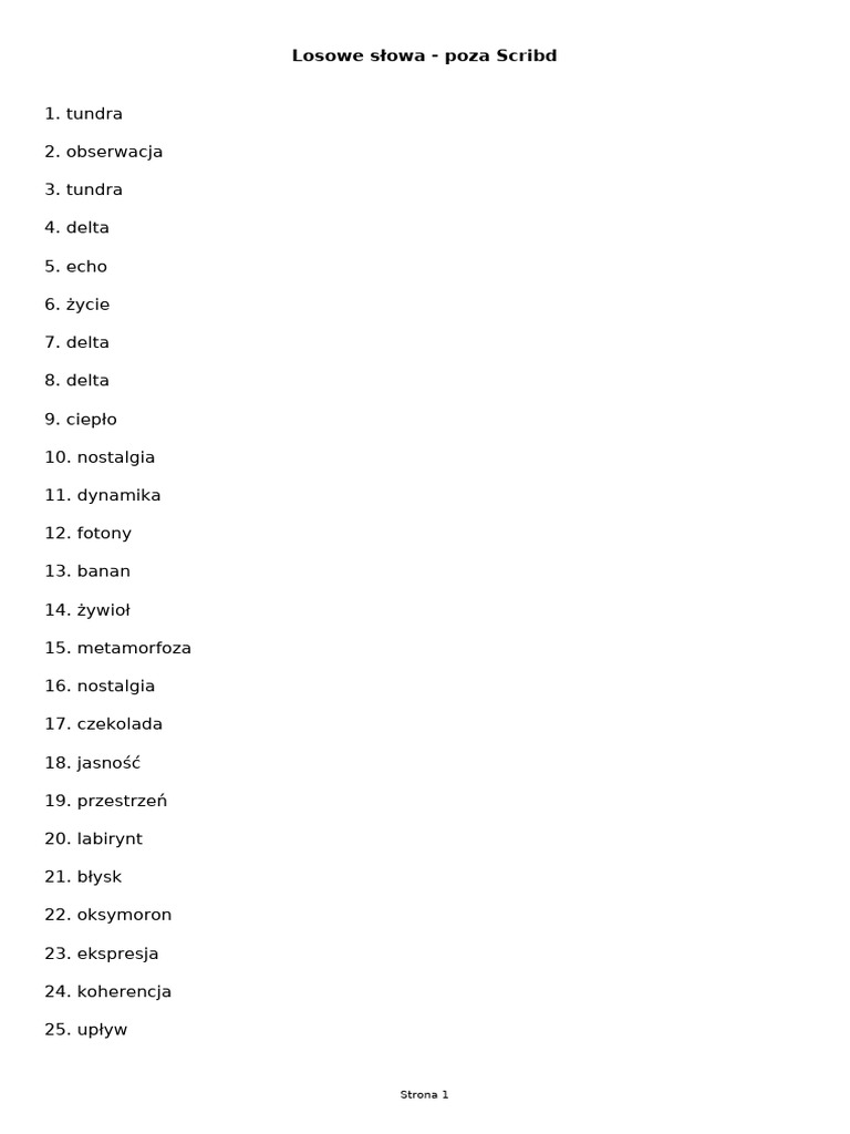 Losowe Slowa 2 | PDF