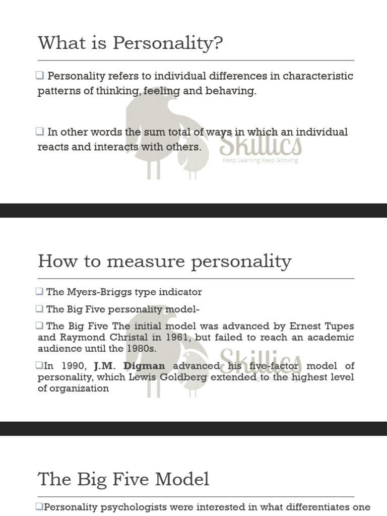Understanding the Big Five Personality Model | PDF
