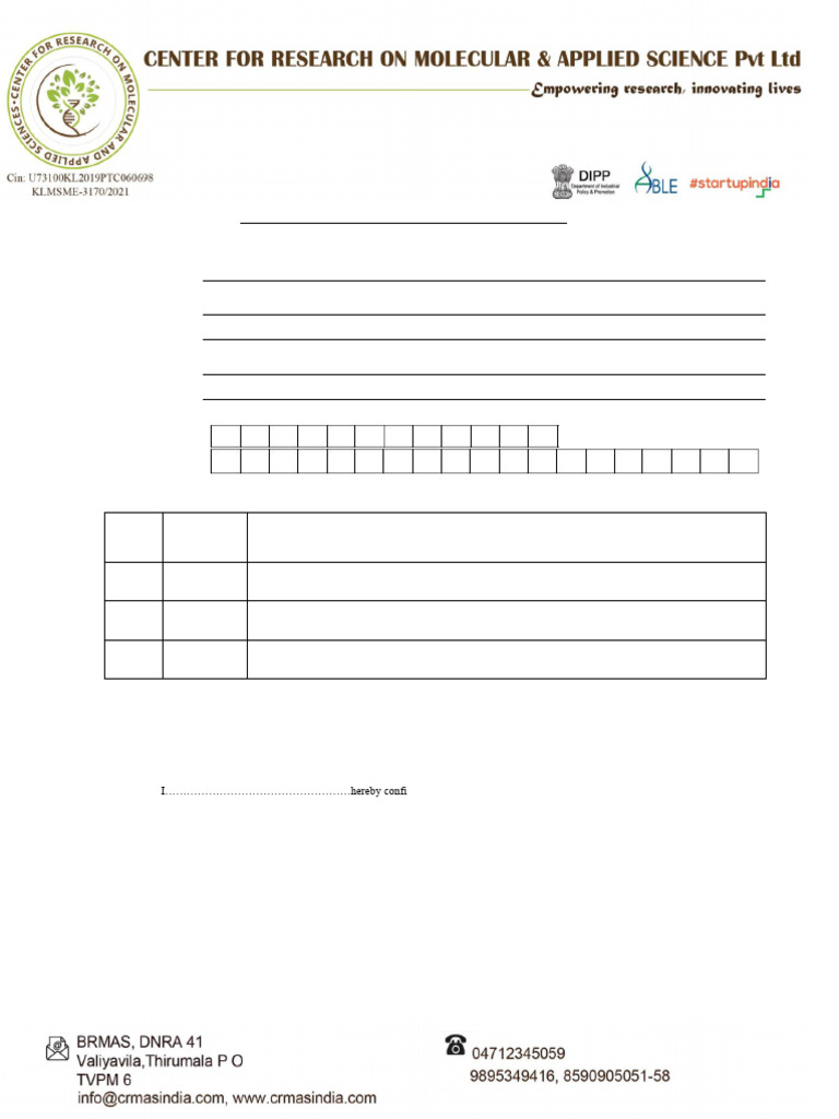 CRO Form | PDF