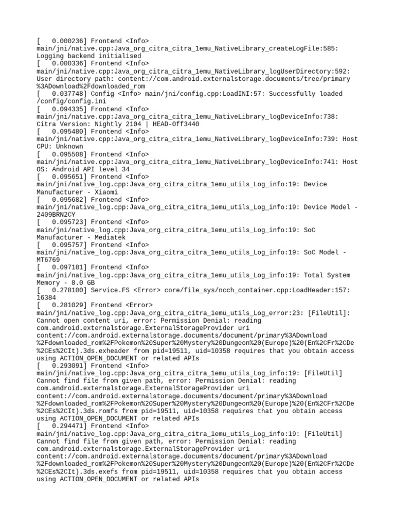 Citra Log | PDF | Computing | Computer Architecture