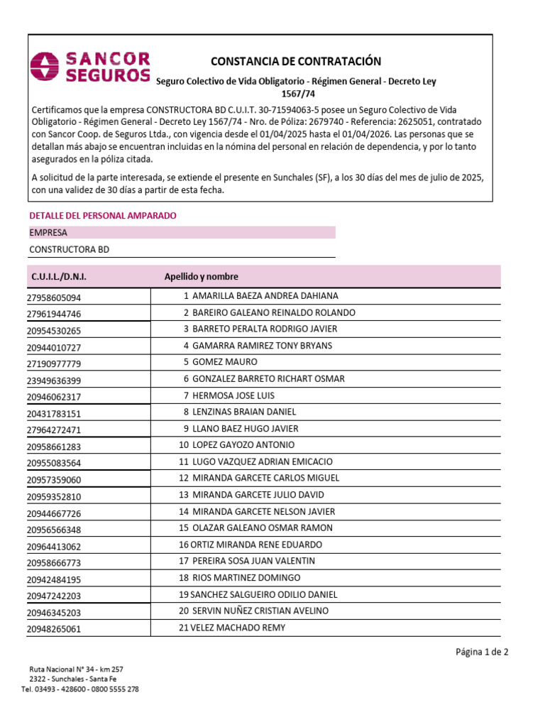 Seguro de Vida Artigas 562 | PDF