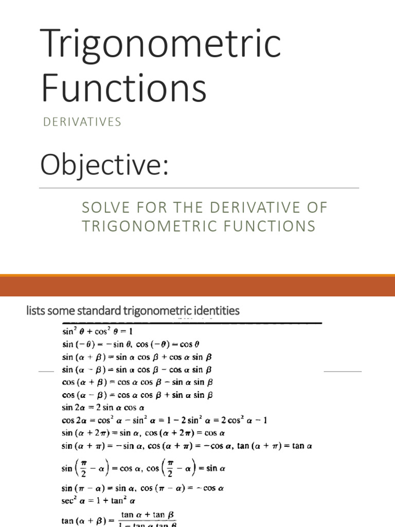 LECTURE 11 - Trigonometric Functions - With Samples | PDF | Elementary ...