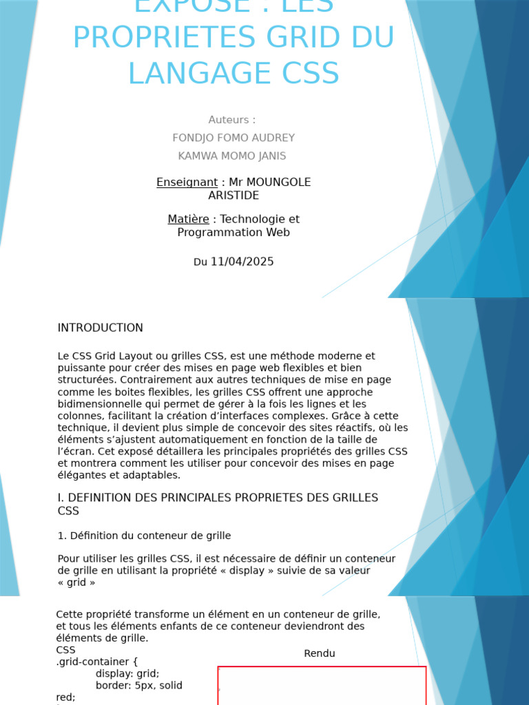 Propriétés CSS Grid expliquées | PDF | Mise en page | Conception
