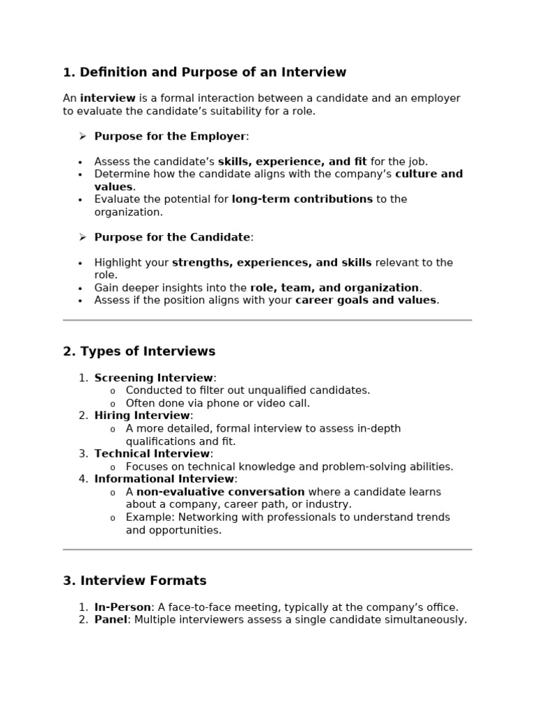 Comprehensive Interview Preparation Guide | PDF | Skill | Interview