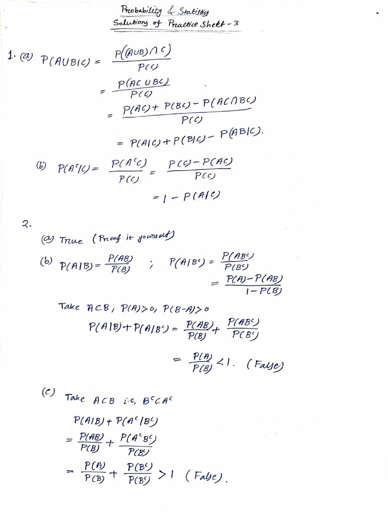 Practice Sheet 3 Solutions | PDF