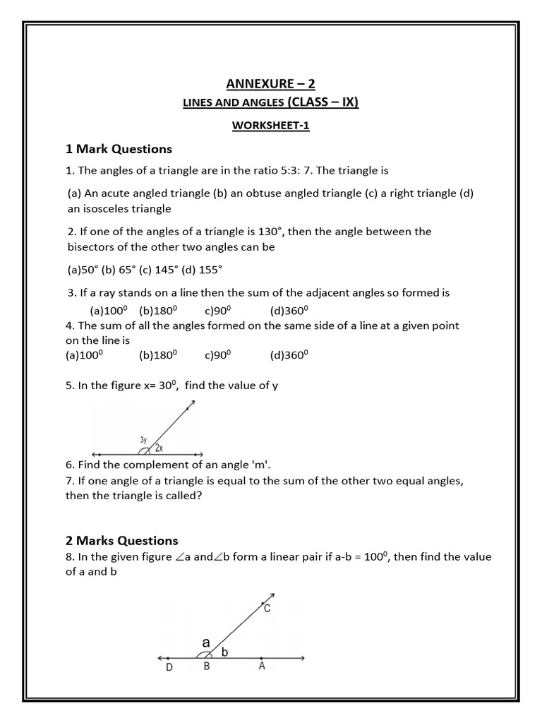 Lines and Angles Class 9 | PDF | Triangle | Euclid