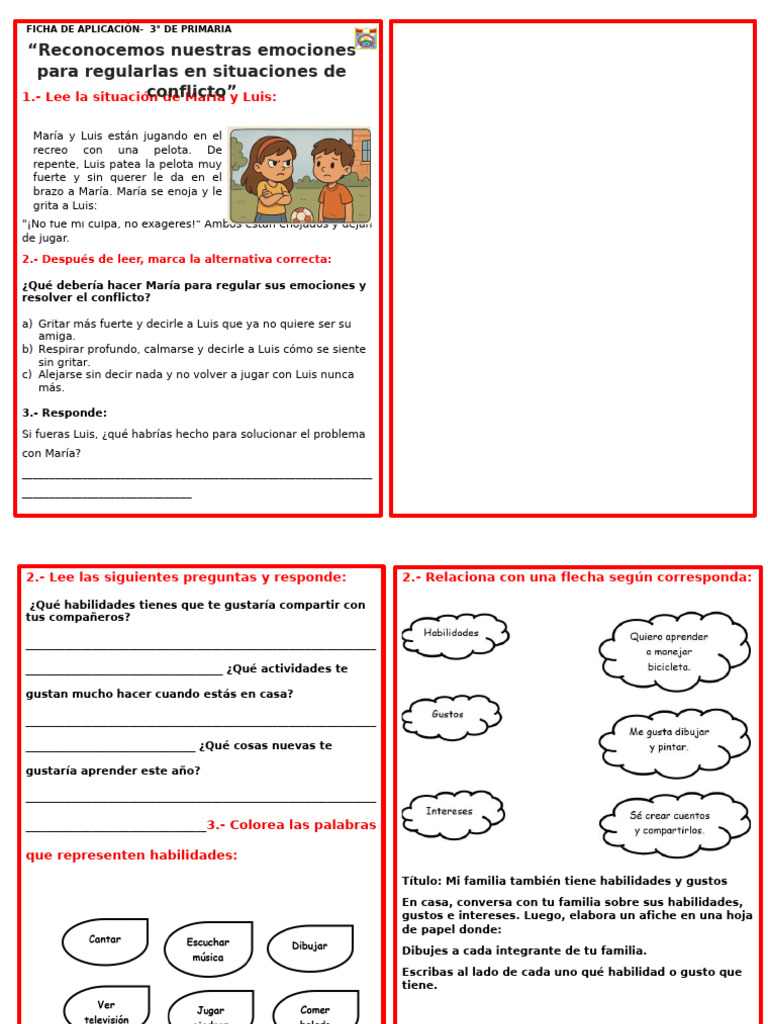 Compartimos Nuestras Habilidades, Gustos e Intereses Ficha | PDF