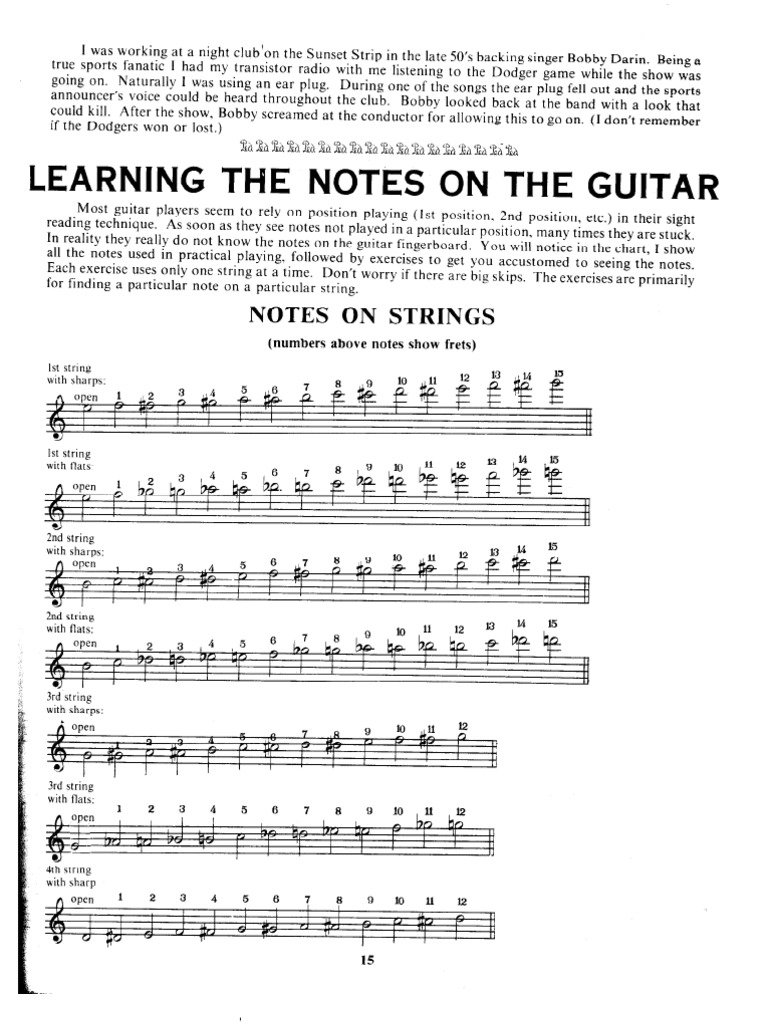 Learning The Notes On The Guitar | PDF
