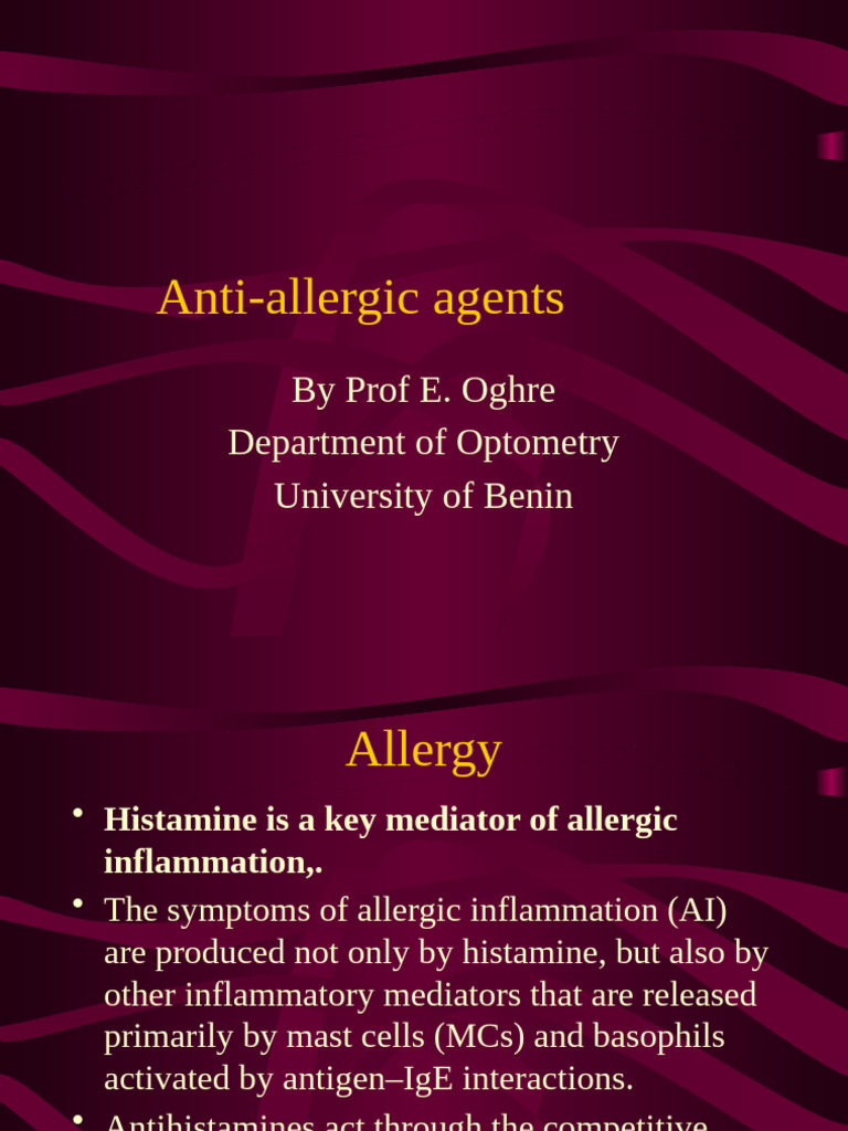 Antiallergic Agents Oghre | PDF | Allergy | Drugs