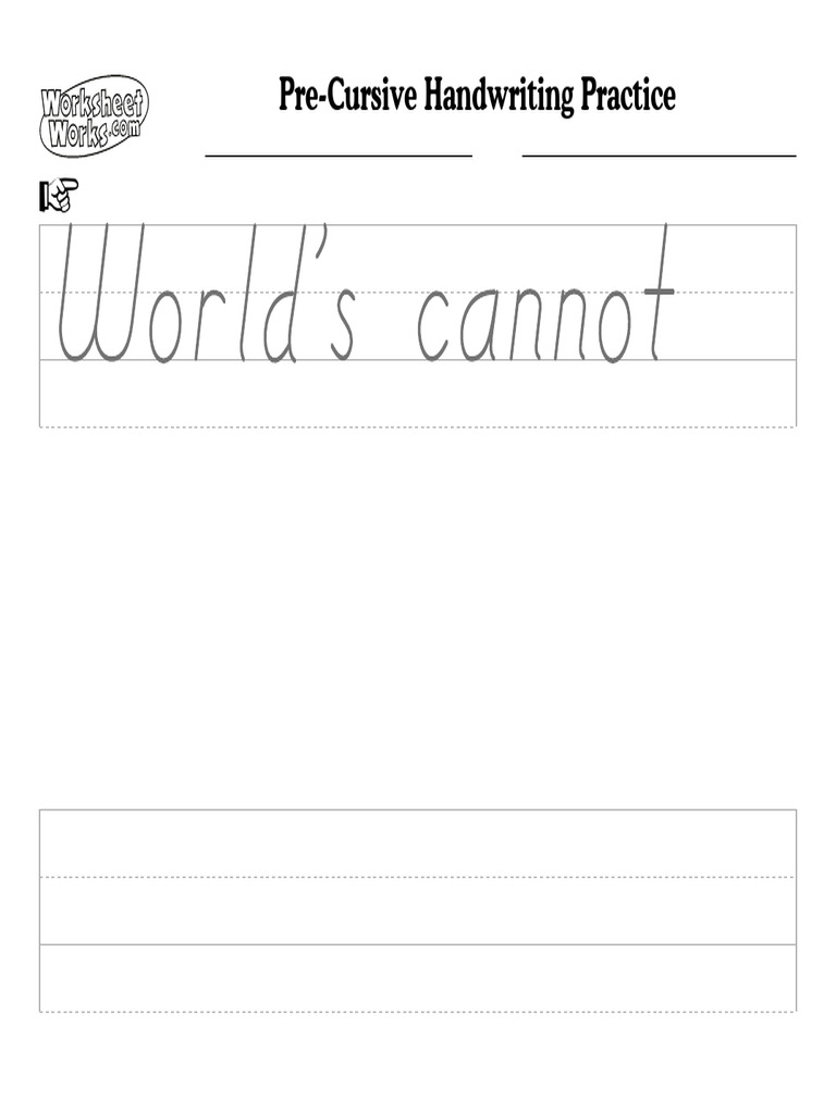 WorksheetWorks PreCursive Handwriting Practice 4 | PDF | Writing