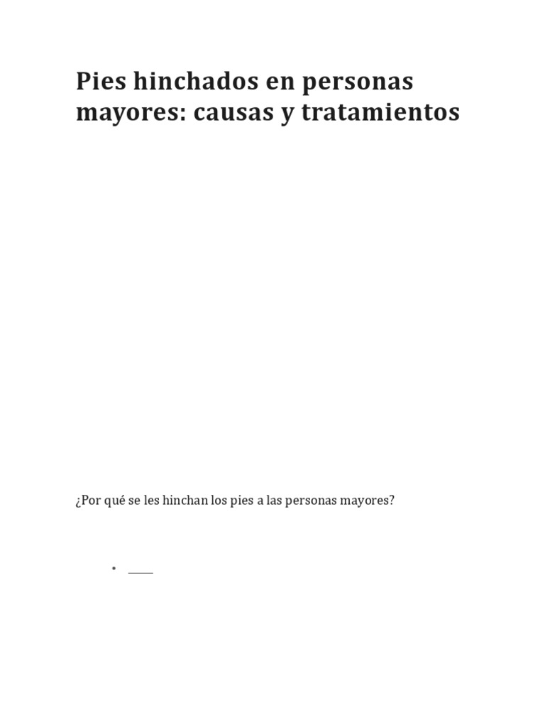 Causas y tratamientos de pies hinchados en mayores | PDF | Edema | Dieta