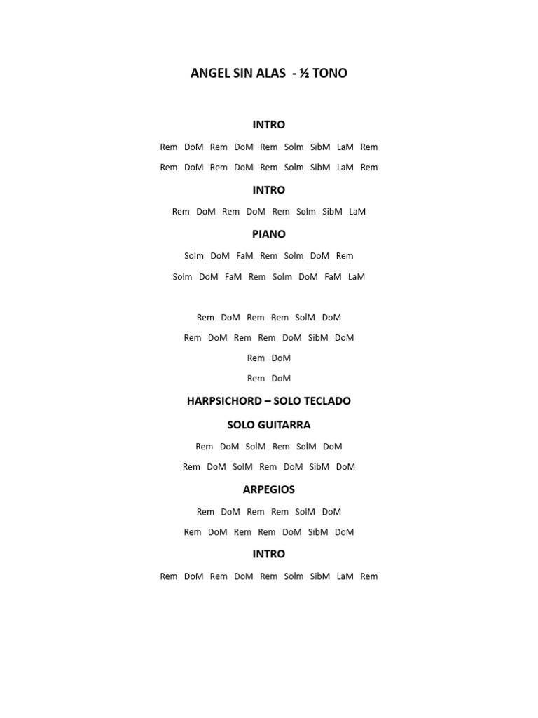 Acordes para "Angel de Amor" | PDF