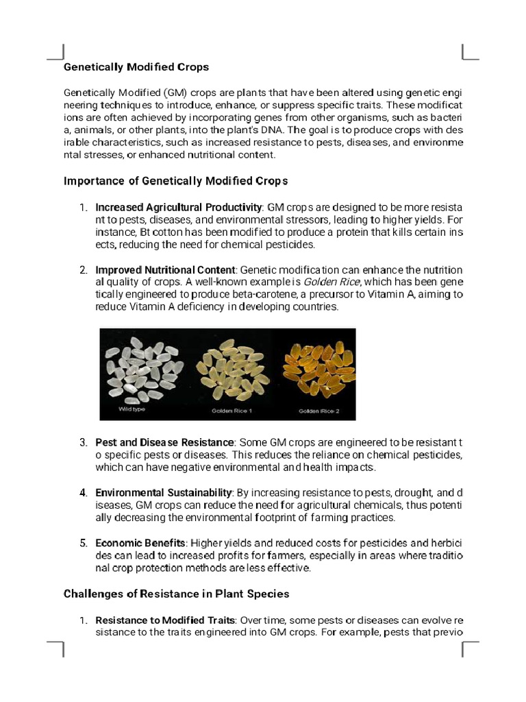 Crop Improvement (Genetically Modified Crops) - Phoenix | PDF