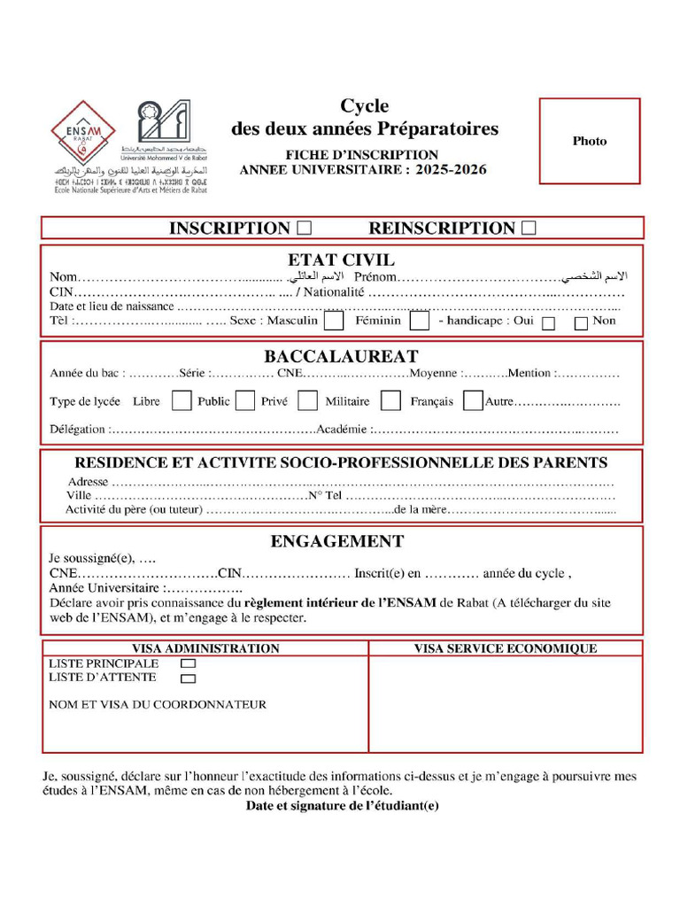 Fiche D'inscription API | PDF