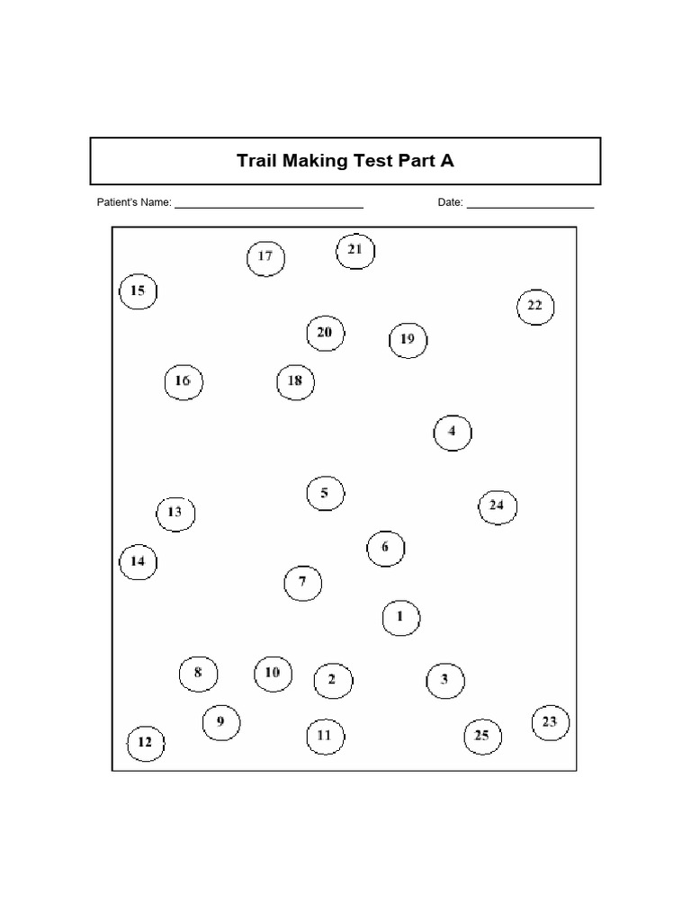 Trail Making Test Samples A & B | PDF